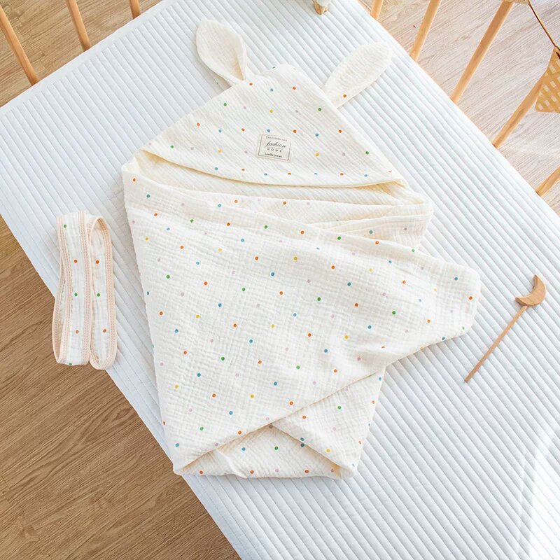 4-слойное одеяло с цветным узором для новорожденных, без ваты, 25x35 см, подходит для температуры 25-35°C
