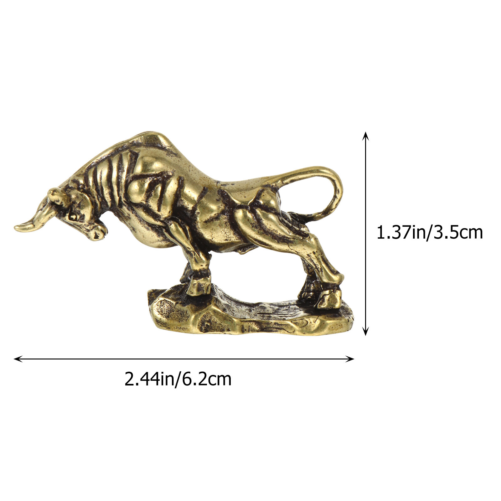 Бронзовая Статуэтка В Forme Быка Для Домашнего Украшения 6.2x3.5 Cm