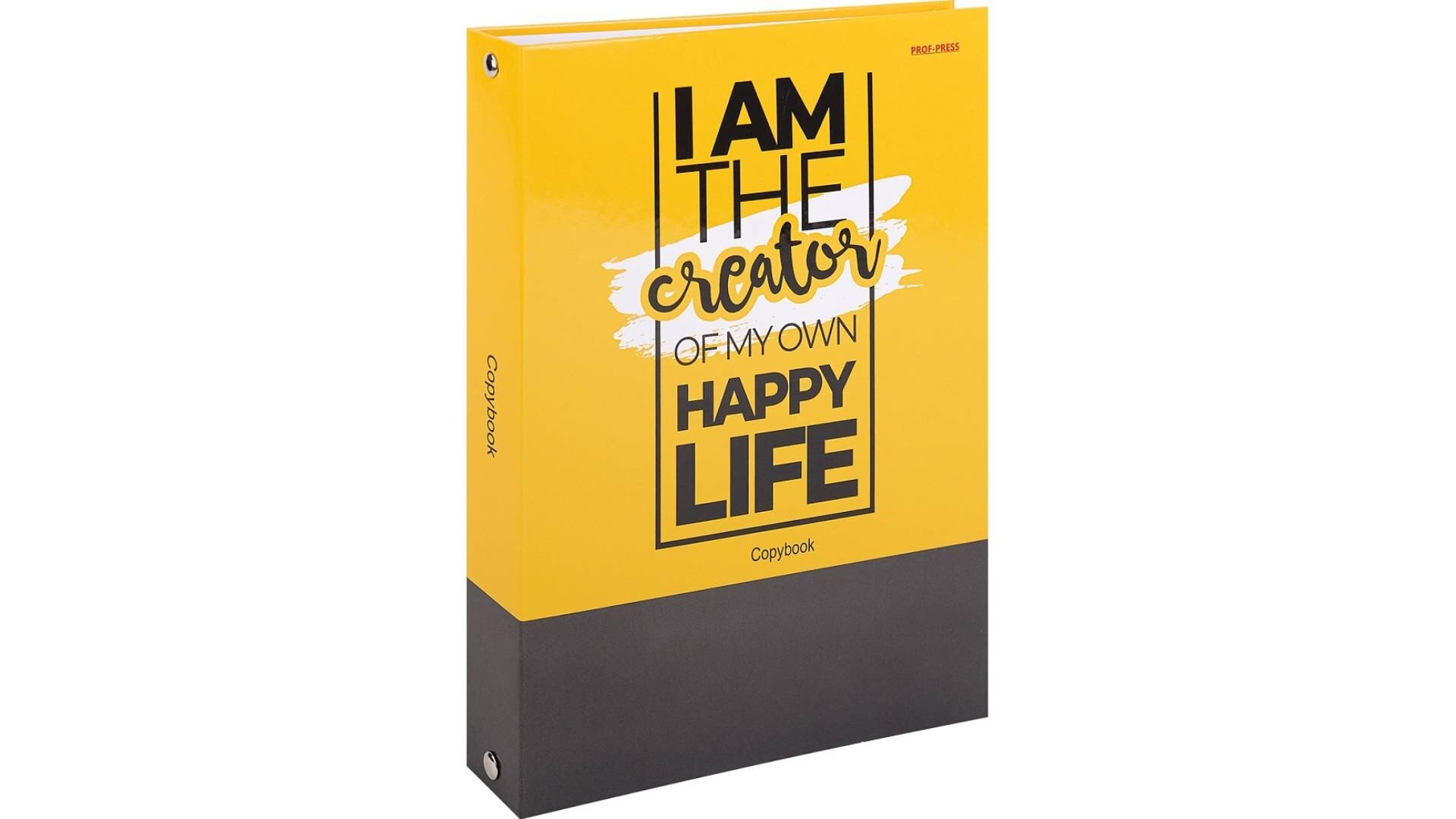 Тетрадь на 4-х кольцах А5, 80 листов, в клетку, Happy life, твёрдая обложка, матовая ламинация, блок офсет