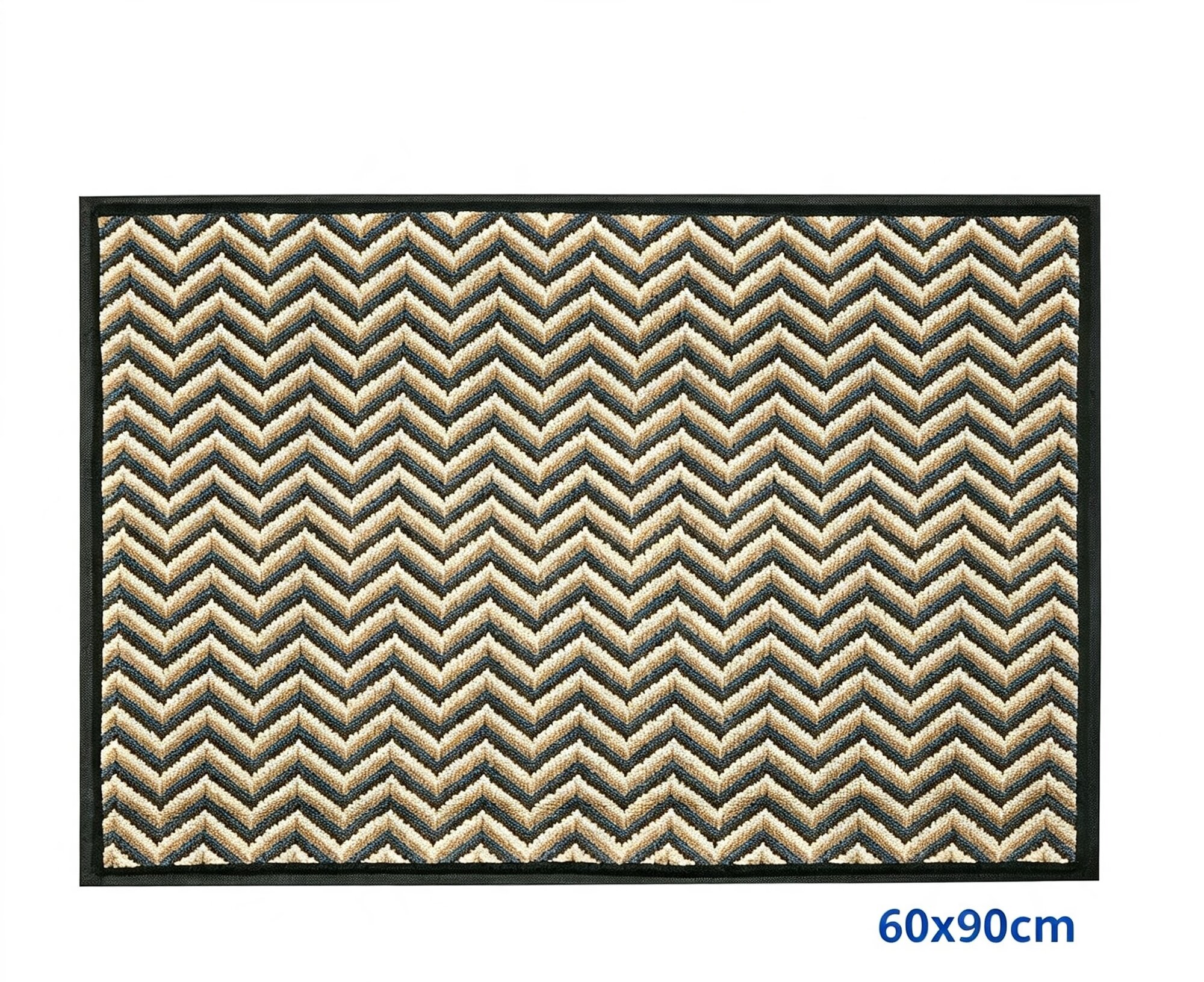 Входной коврик 60×90 см с зигзагообразным узором, противоскользящая основа, грязесобирающий ворс