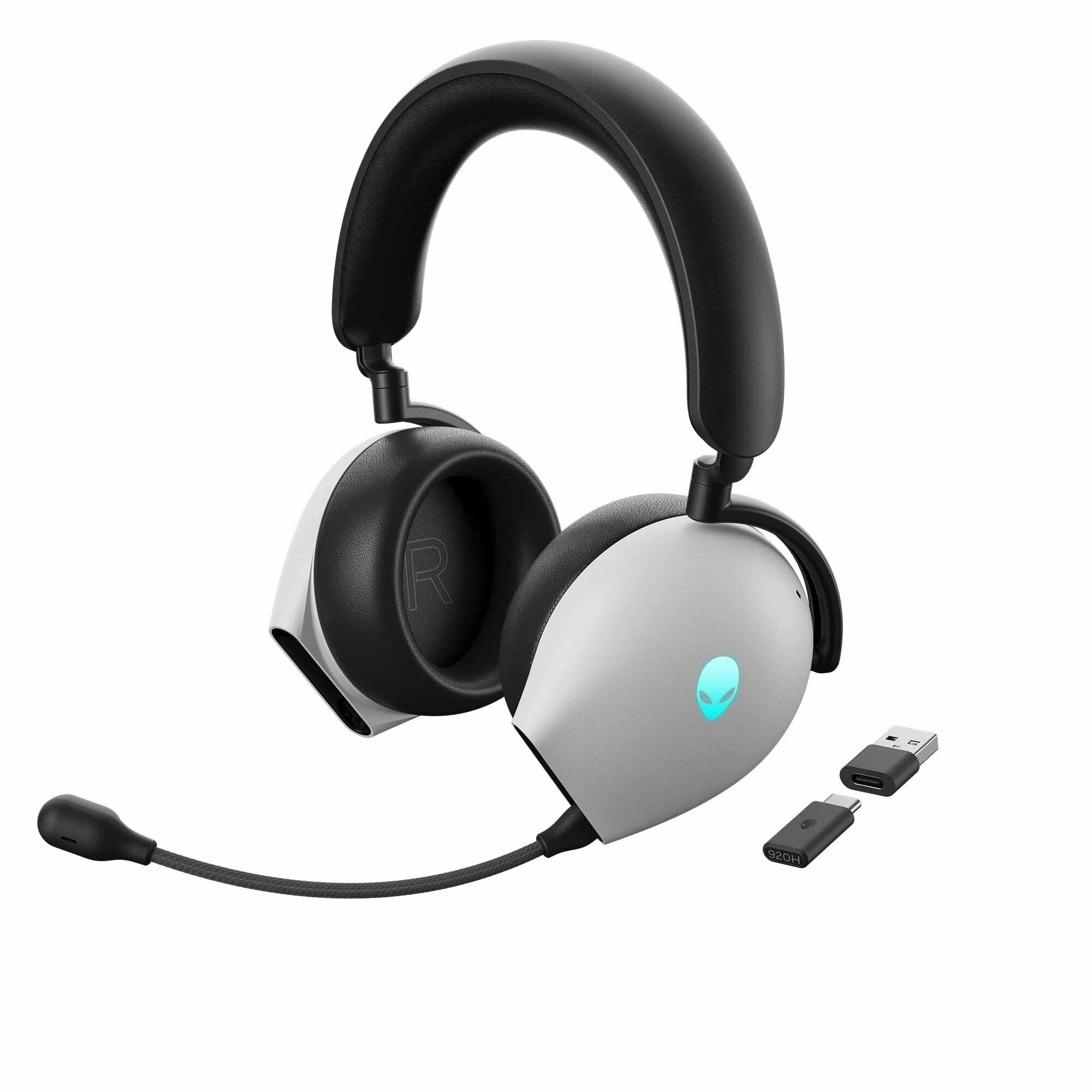 Наушники DELL Alienware AW920H, игровые, беспроводные, RGB-подсветка, 55 часов работы, WHITE
