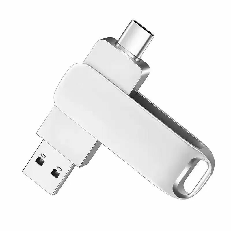 Накопитель USB OTG Type C, 1TB, скорость до 100MB/s, серебристый