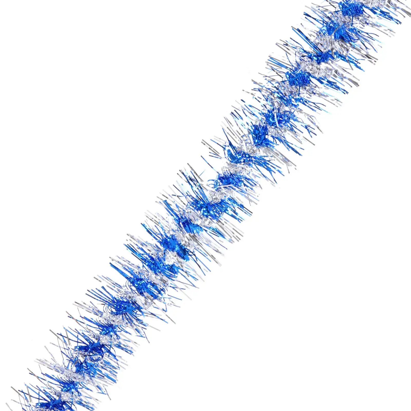 Мишура «Огонёк» 2 м, синий/серебро, блестящая, для новогоднего декора
