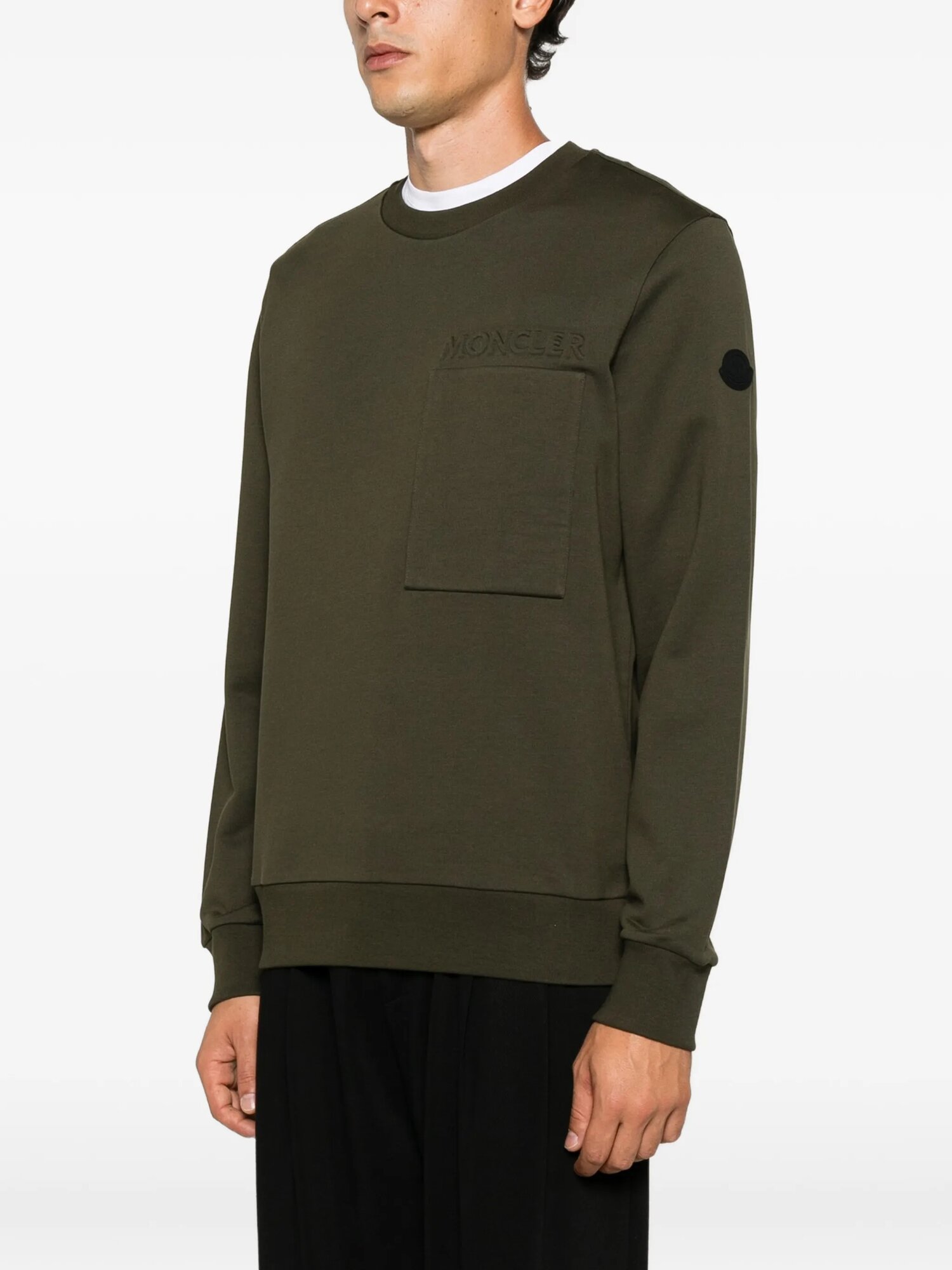 Толстовка Moncler Logo-embossed sweatshirt, размер 52, , green — фото 1