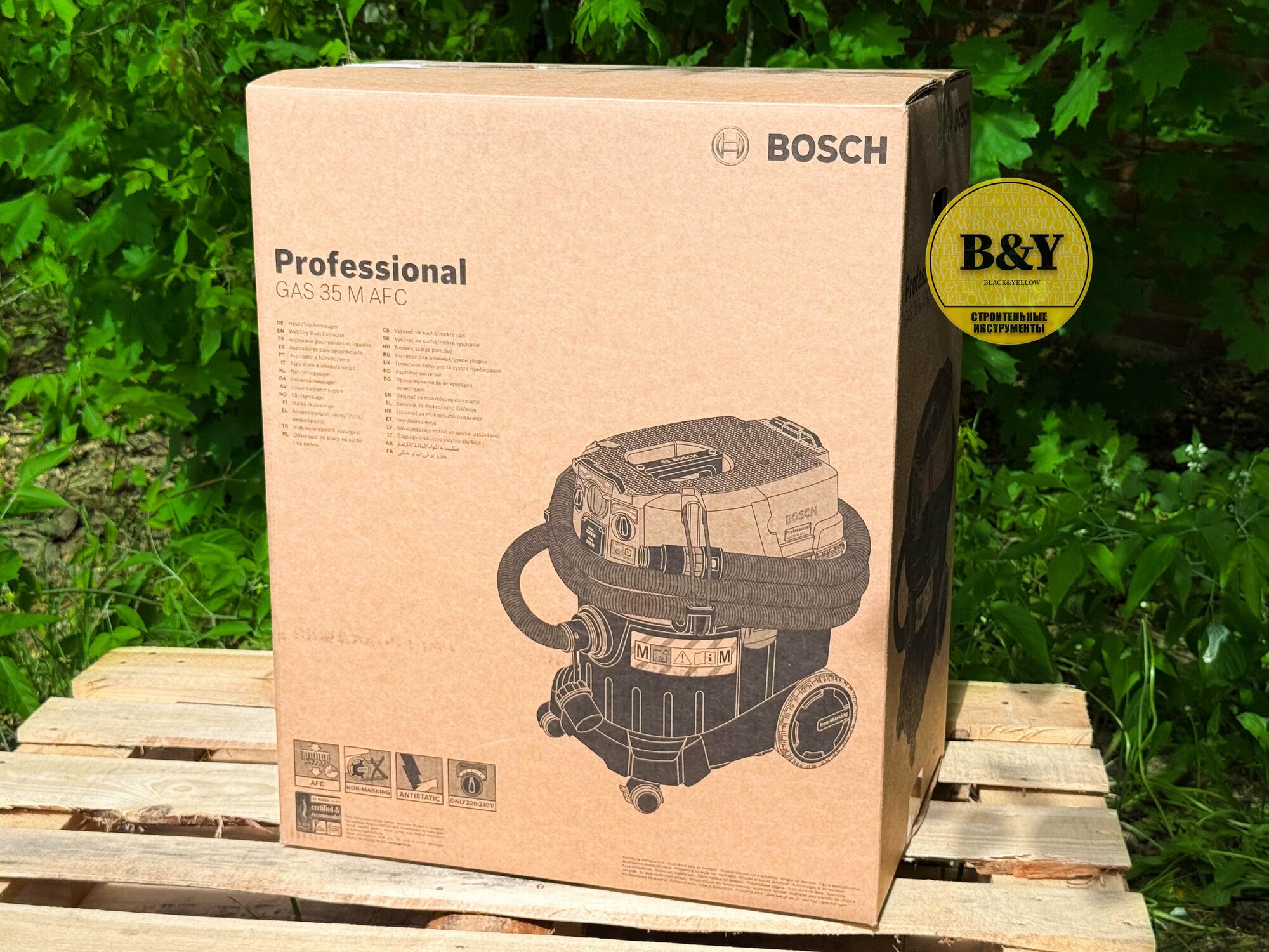 Пылесос Bosch GAS 35 M, строительный, от сети, 1200Вт, сухая/влажная уборка