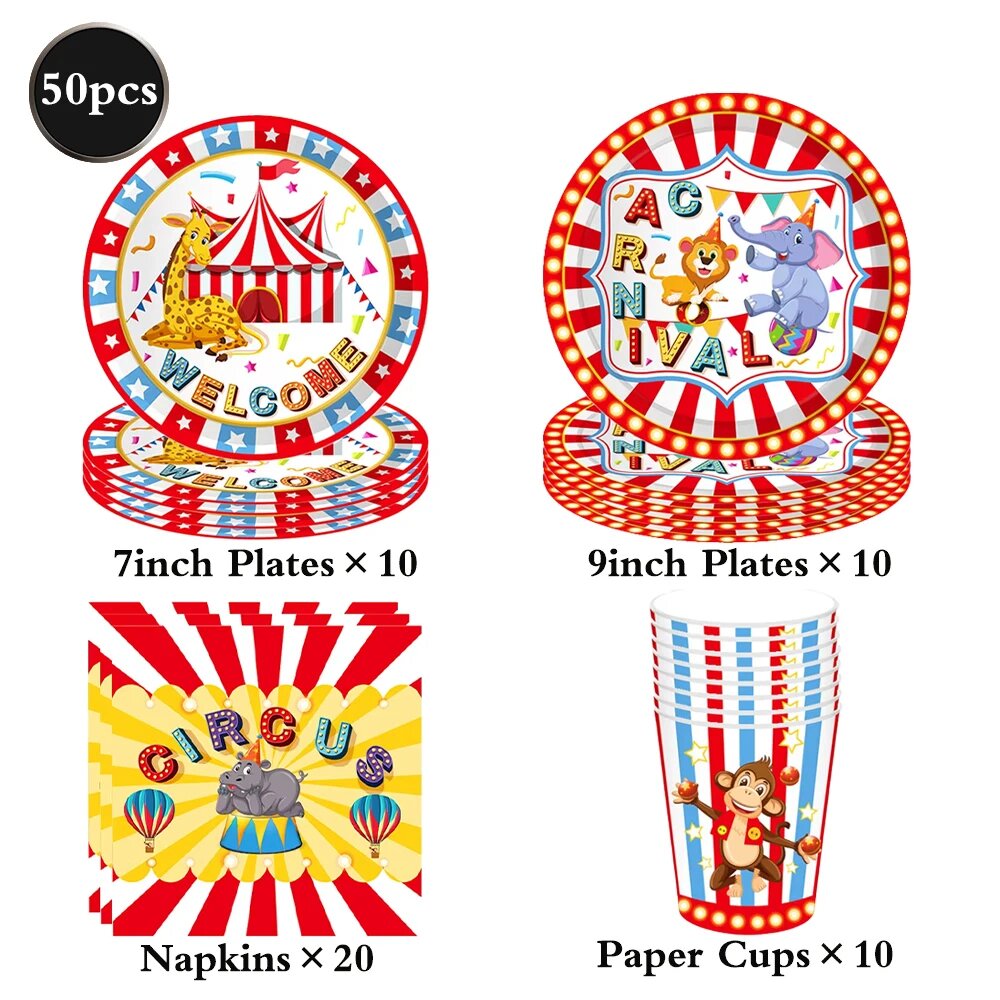 Набор посуды Circus Carnival, 50pcs