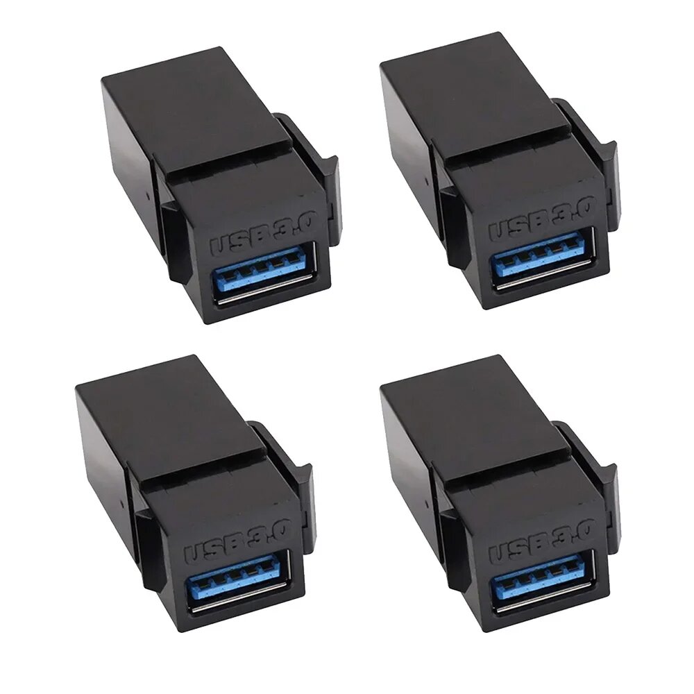 USB 3.0 Keystone Jack, Black, 4шт