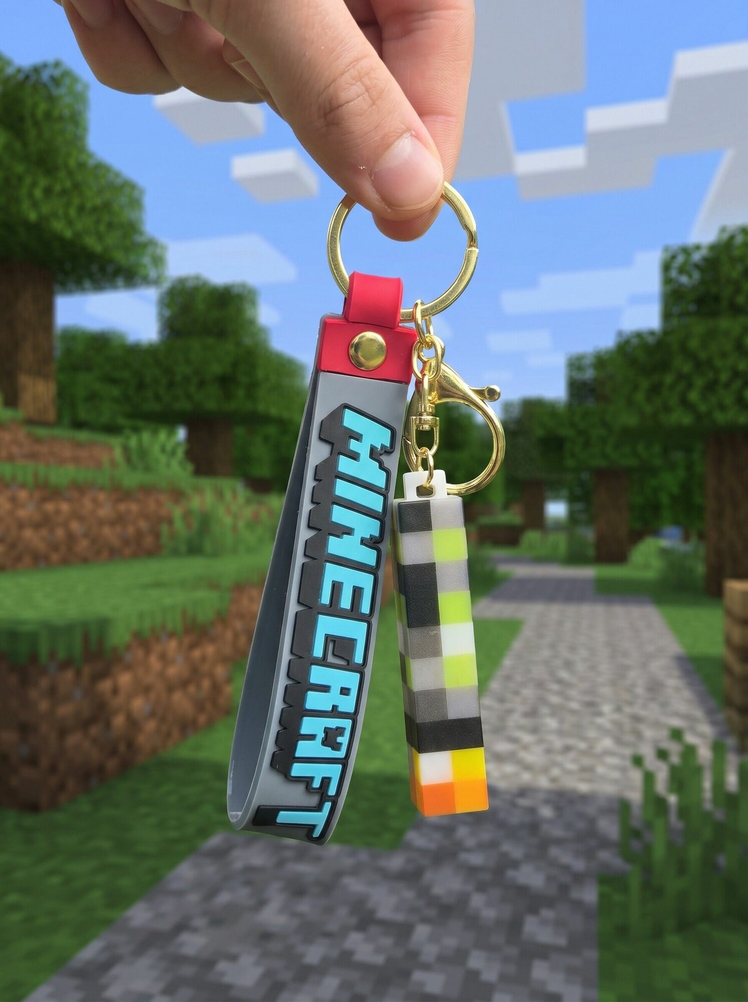 Брелок minecraft факел — фото 1