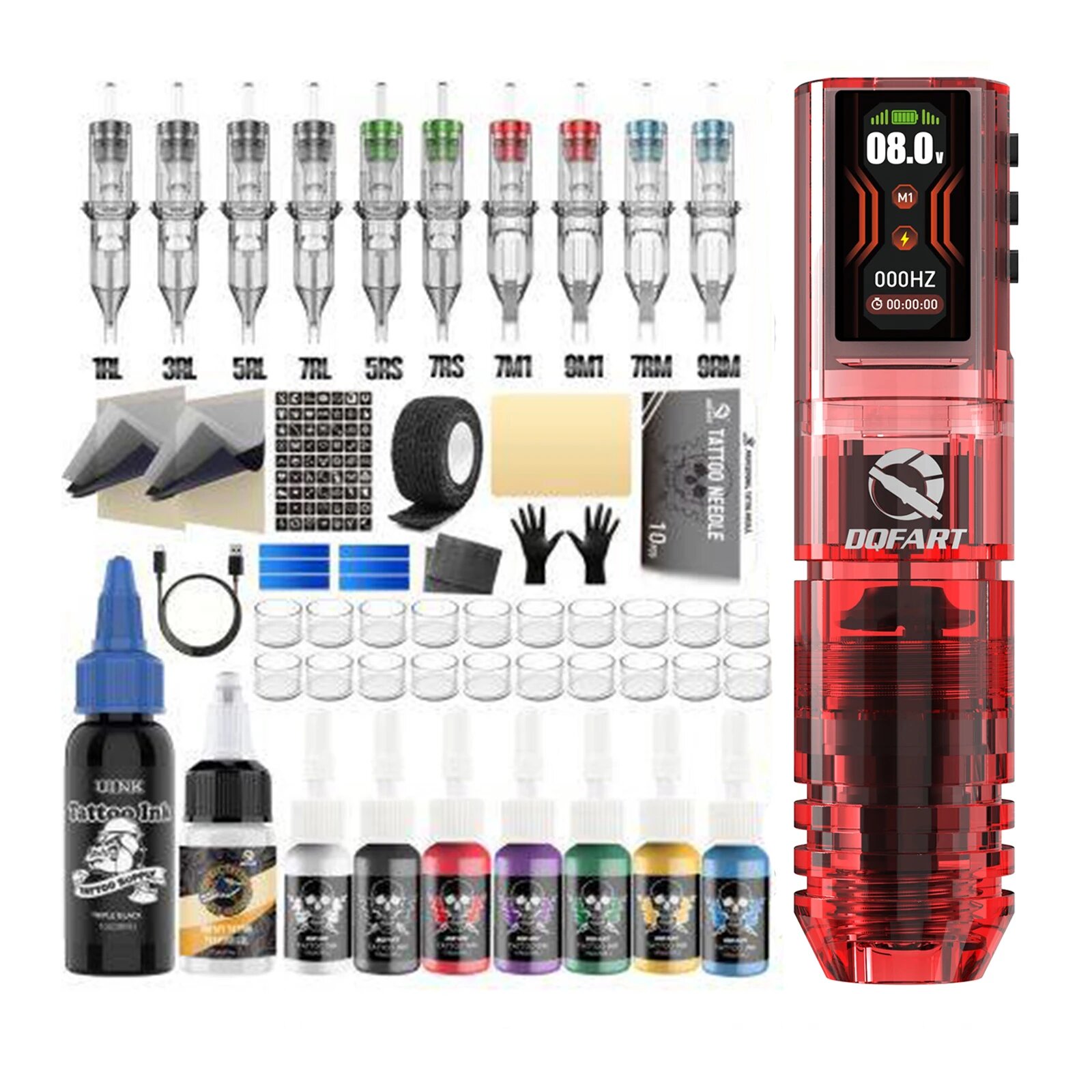 Беспроводная тату-машинка DQFART P2 Red Set