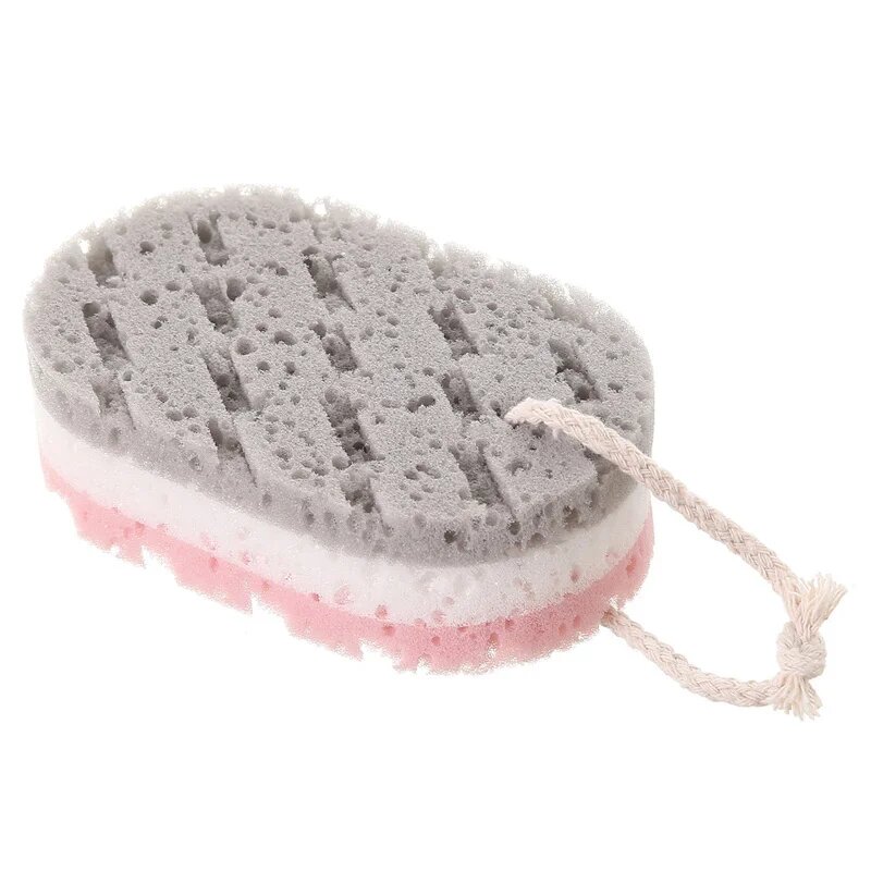 3 шт, массажная губка для тела Gray white pink