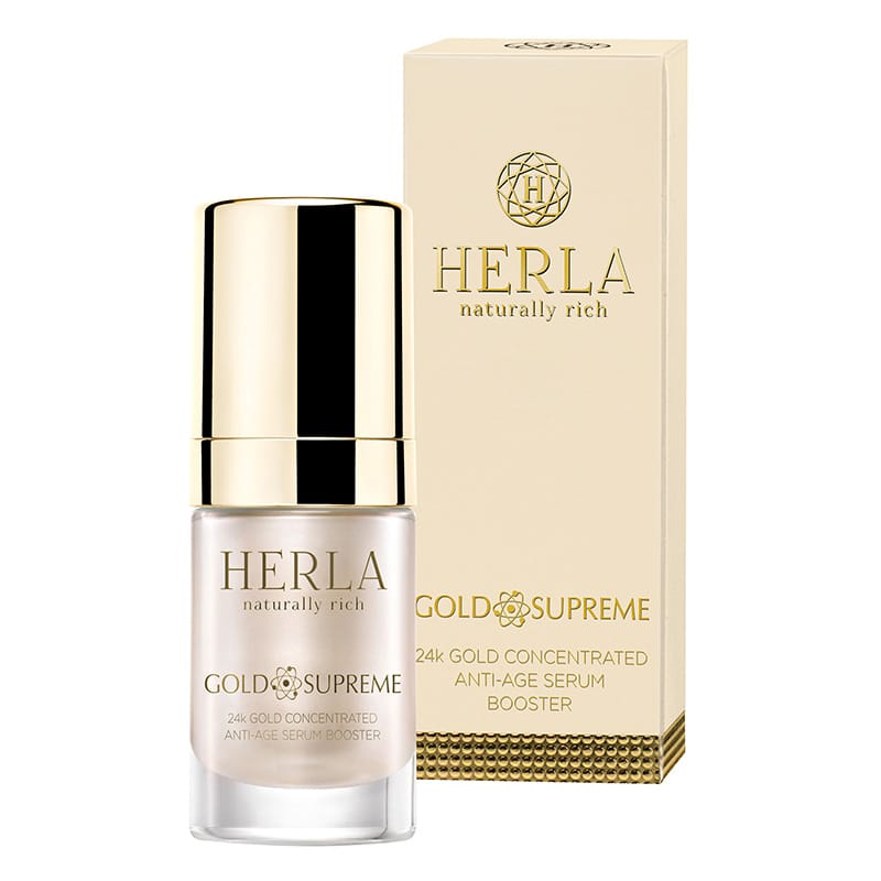 Сыворотка для ухода за кожей Herla 24k Gold Concentrated Anti Age Serum Booster Концентрированная омолаживающая сыворотка 15 мл