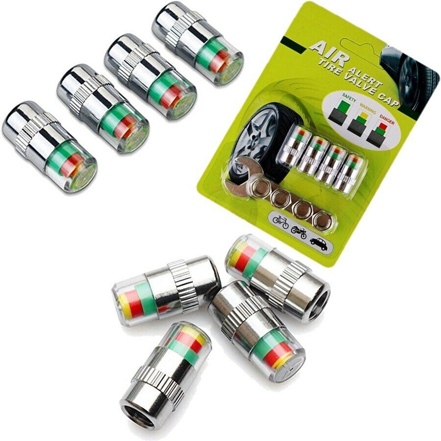 Колпачки индикаторы (датчики) давления в шинах (Air Alert Tire Valve Cap) с защитой от кражи