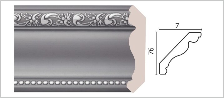 Карниз Dekor-Dizayn 154-42S Хай Тек Д2400хВ76хТ76 / Декор Дизайн.