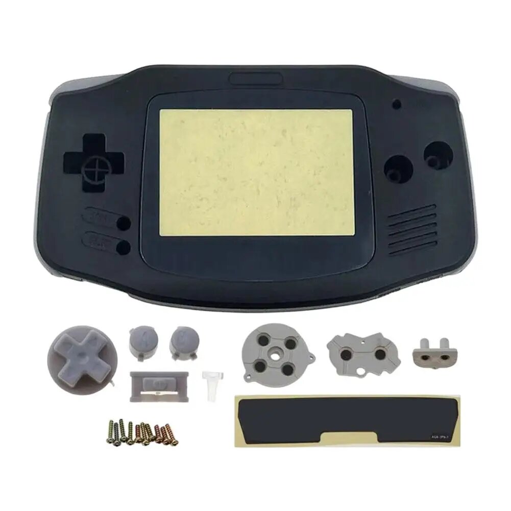 Комплект для замены корпуса Game Boy Advance Черный, Черный, Black