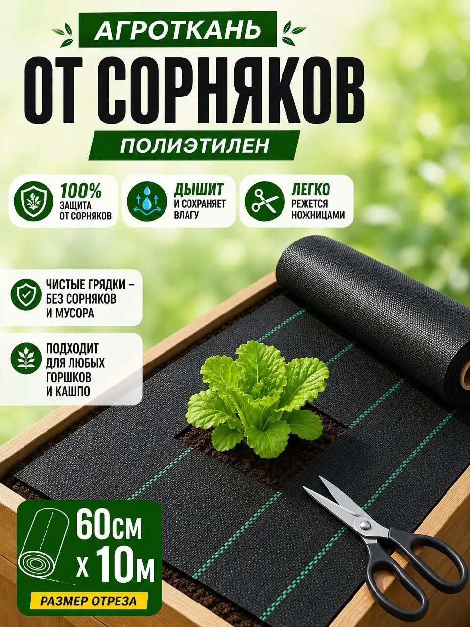 Пленка для теплиц Полиэтилен, 0.6x10 м, 1 шт