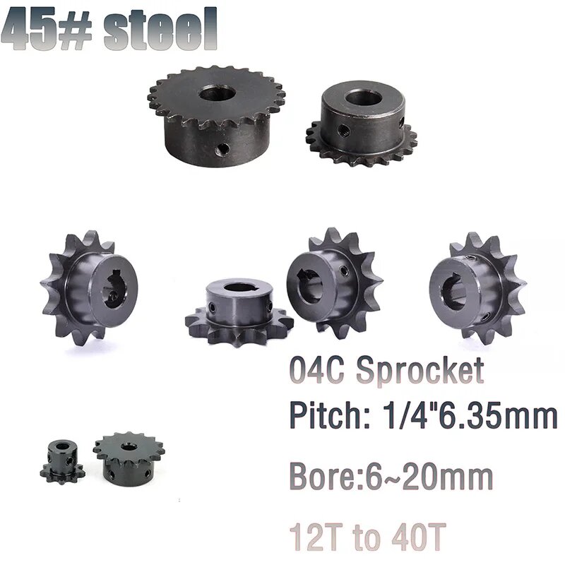 Лейцзю стальная цепная звездочка 04C 12-40 зубов 04C-12T, 8mm