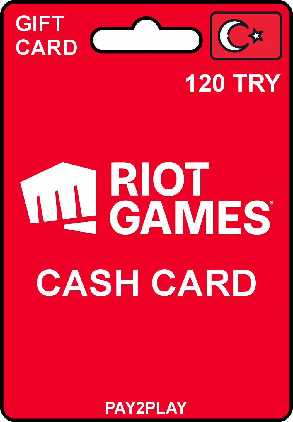 Подарочная карта Riot Games 120 TRY / Турция / Цифровой ключ, Пополнение счёта / Riot Games Cash Card