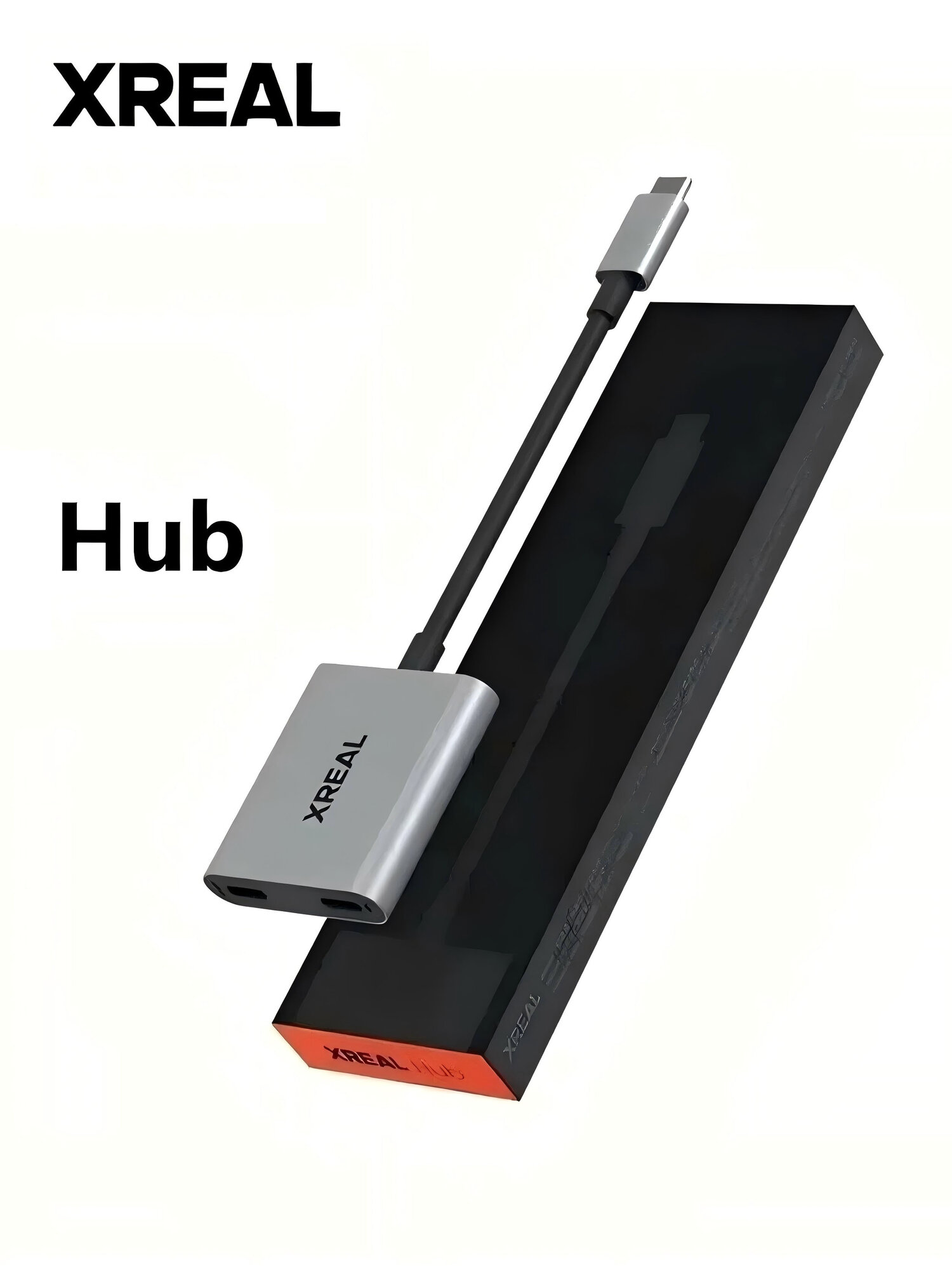Концентратор XREAL HUB, для очков AR XREAL, с разъемами USB Type-C, серебристый/темно-серый