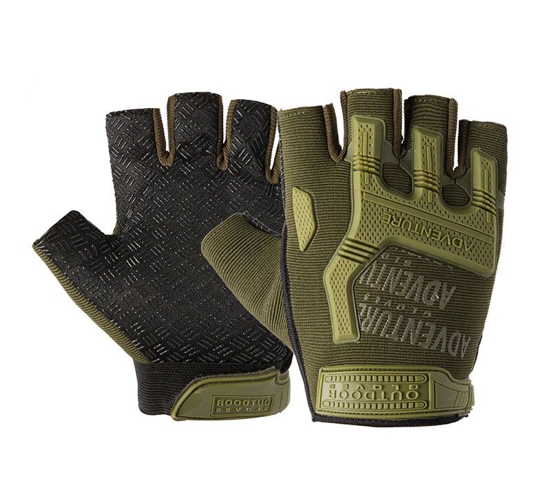 Тактические перчатки без пальцев Army green, XL