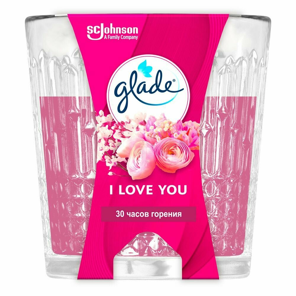 Ароматизированная свеча Glade i love you, 130 г, до 30 часов горения (865266)