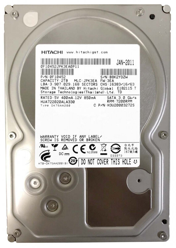 Жесткий диск Hitachi 0F10452 2Tb SATAII 3,5" HDD