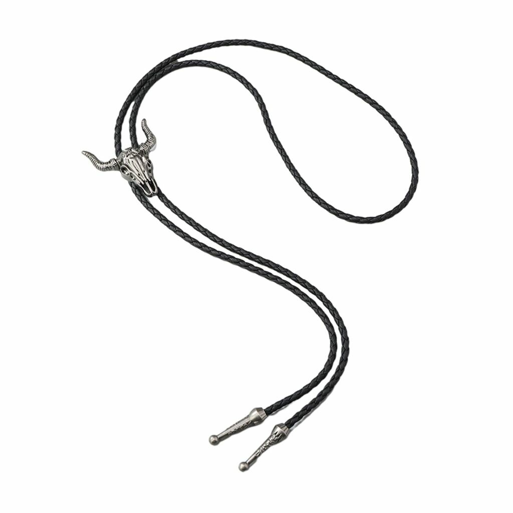 (1 штука) ожерелье в виде головы быка с галстуком-боло-черный