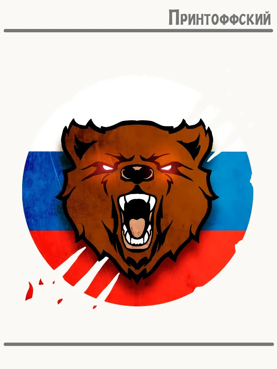 Термонаклейка для одежды и аксессуаров DTF-печать флаг России