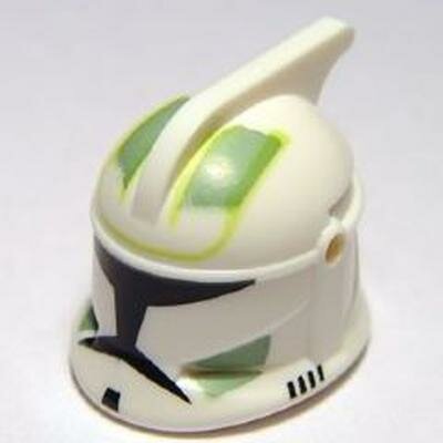 Деталь Lego 61189pb07 Minifigure, Headgear Helmet SW Clone Trooper with Holes, Sand Green Markings Pattern