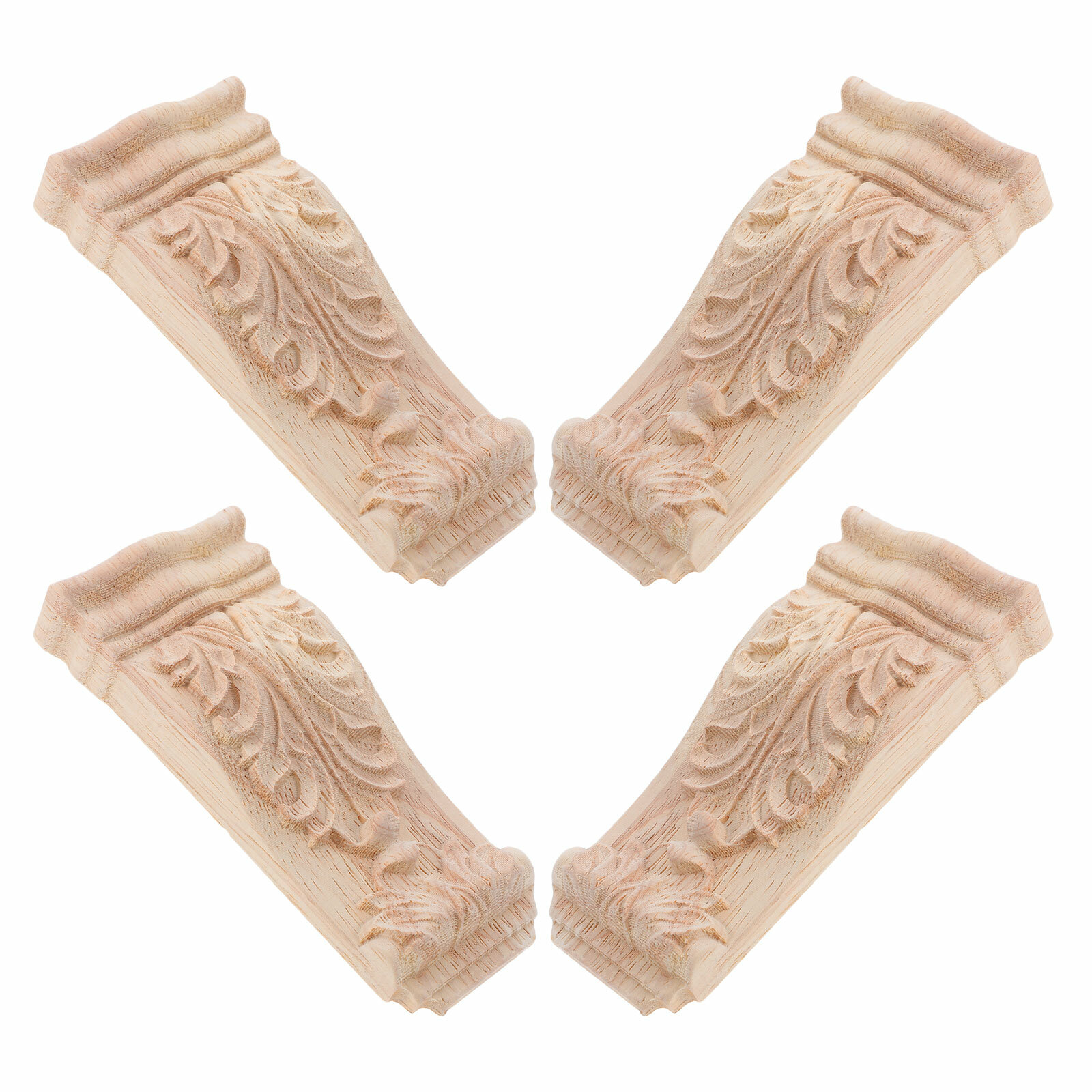 Резные деревянные балки, поддерживающие арки в европейском стиле с угловыми орнаментами в виде римских колонн (G-122, 5,5*12 см), 4 шт.