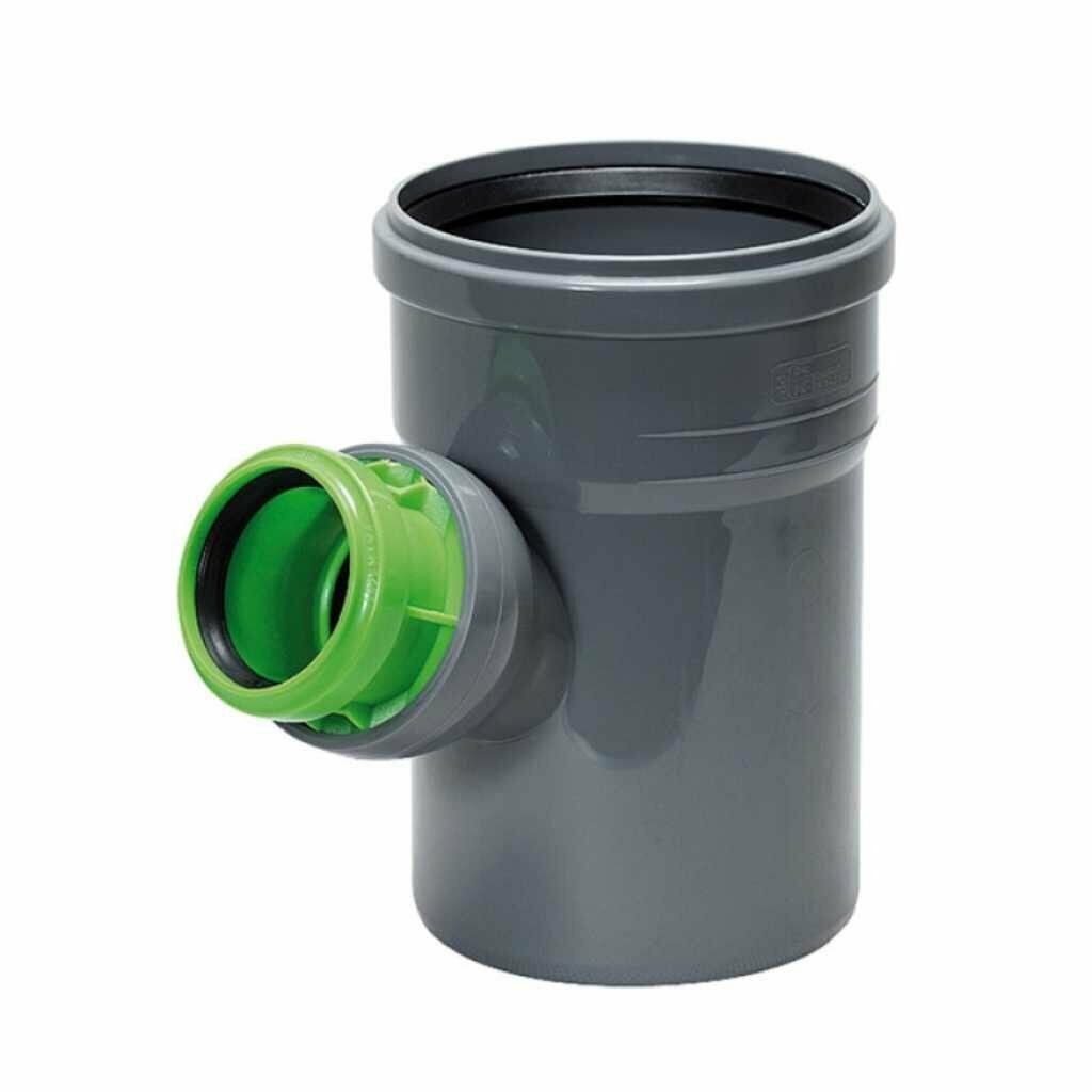 Тройник канализационный регулируемый Valfex 110х50 мм 45-90° для внутренней канализации из полипропилена серый 23110050