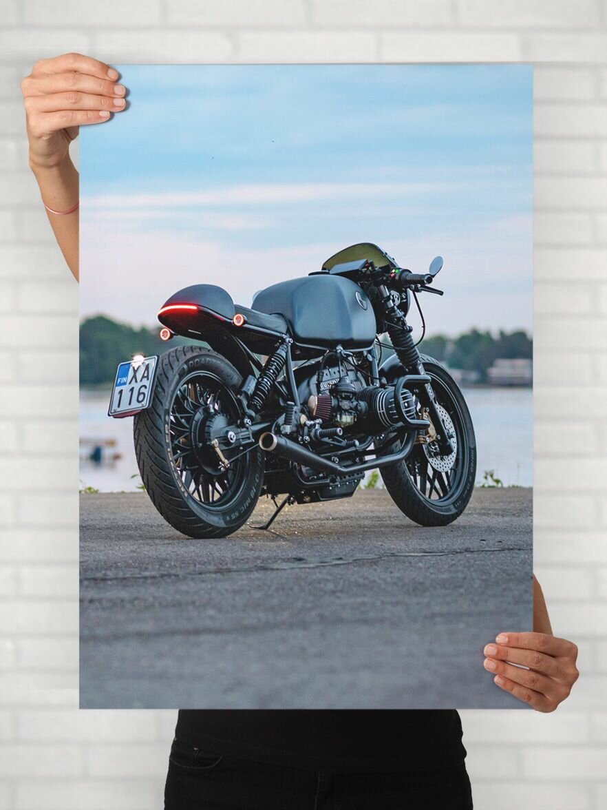 Плакат на стену для интерьера Авто и Мото (БМВ R100 7 - BMW R100 7 1) - Постер по транспорту формата A2 (42x61 см)