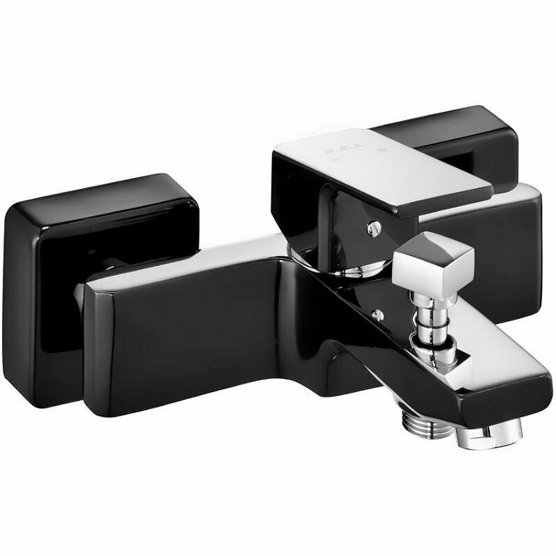 Смеситель для ванны E.C.A. Tiera 103502469EX черный глянец, рычажное управление, латунь
