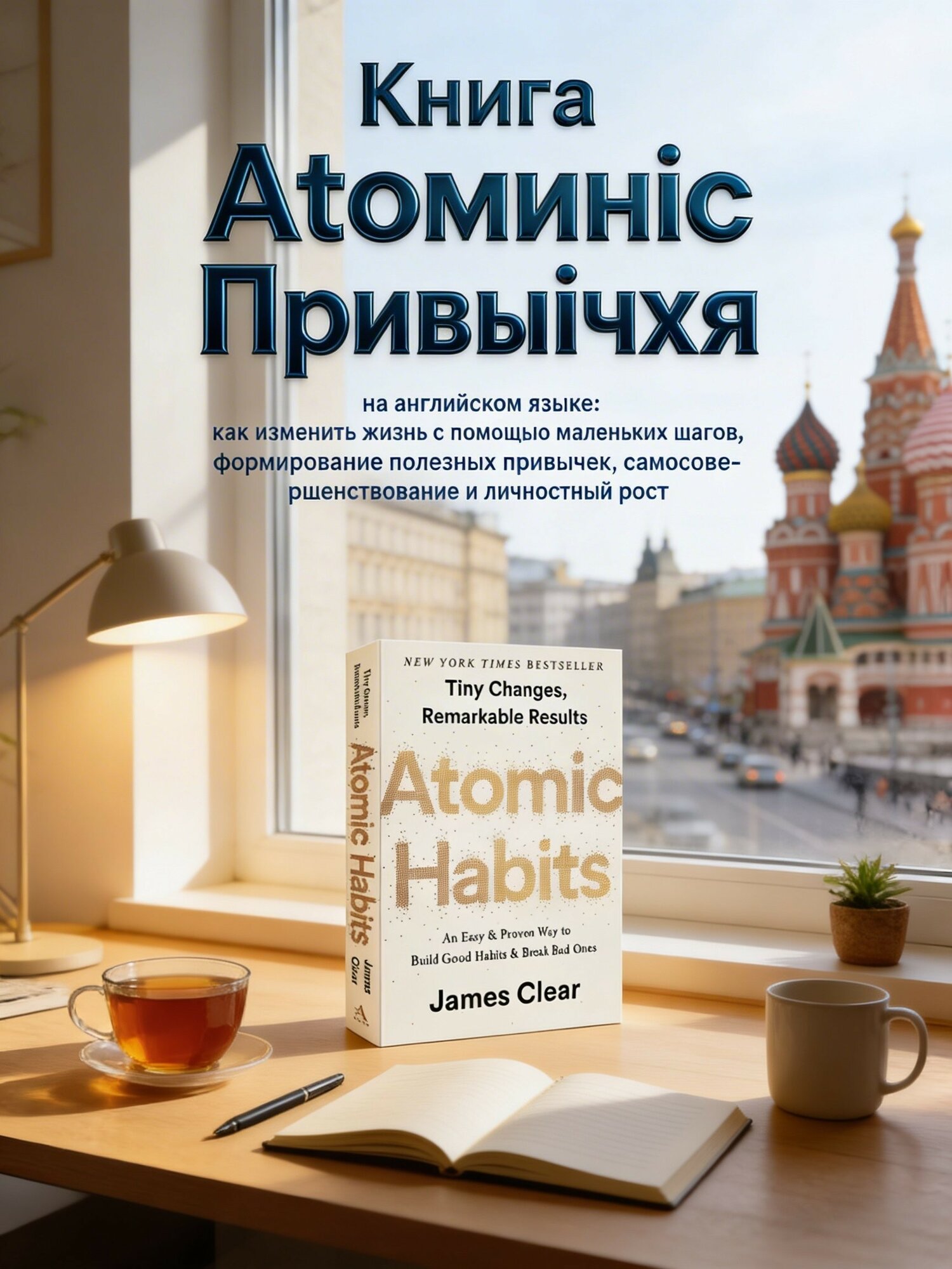 Книга «Атомные привычки» на английском — практическое руководство с советами для карьеры, здоровья и отношений