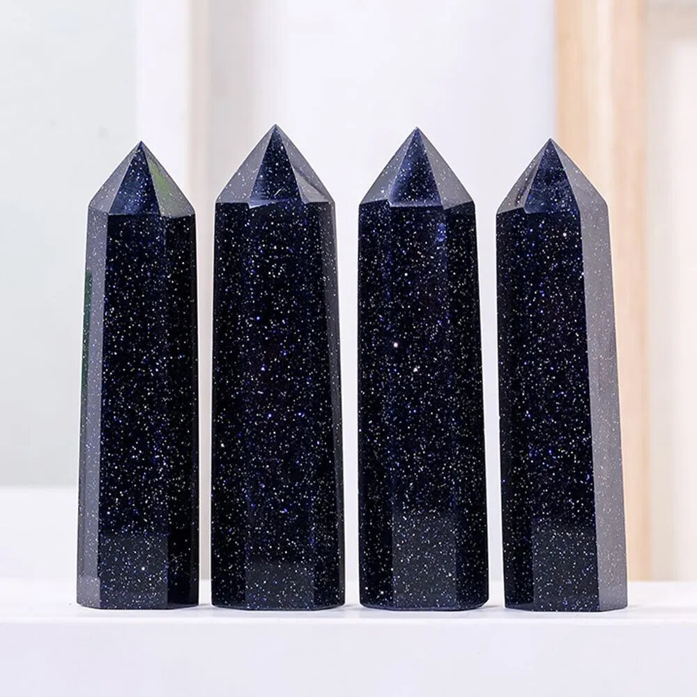 Кристаллическая шестиугольная колонна из натурального кристалла черного цвета для декора