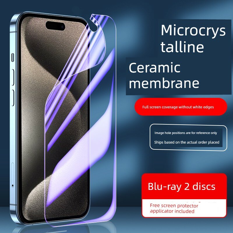 Защитное стекло для iPhone 13 Pro с микрокерамикой, 2 шт, блокировка синего света, без пузырьков, анти-отпечатки