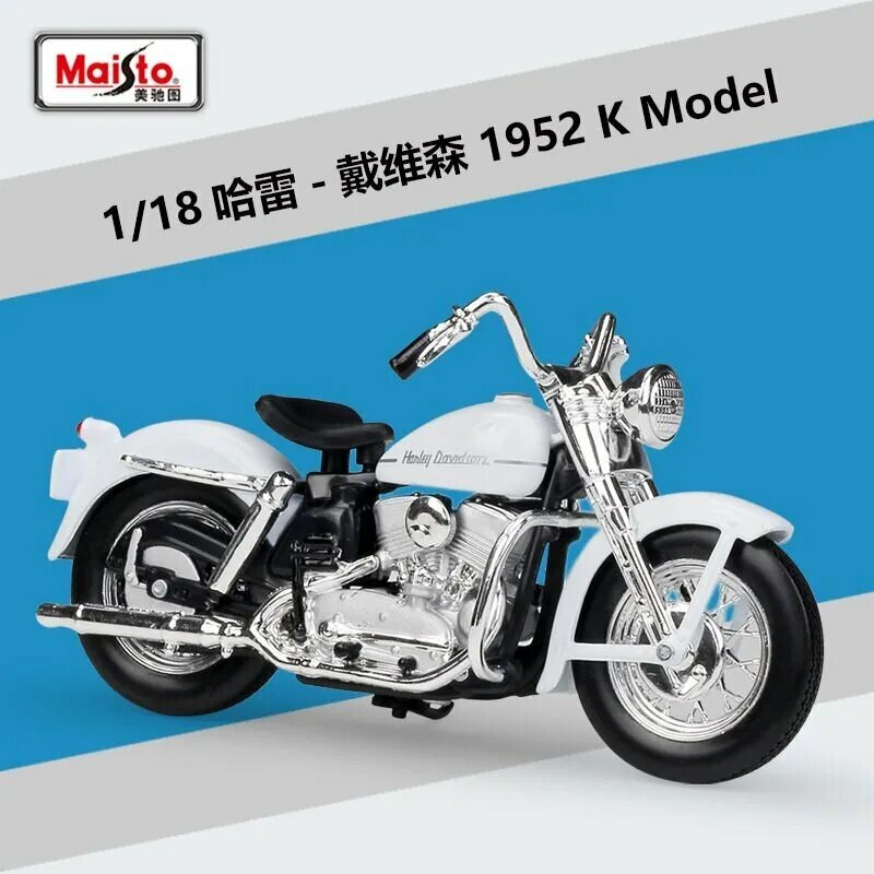Модель Мотоцикла Harley-Davidson 1:18 Литая Коллекционная Точная Копия(перламутровый-1952 K Model)