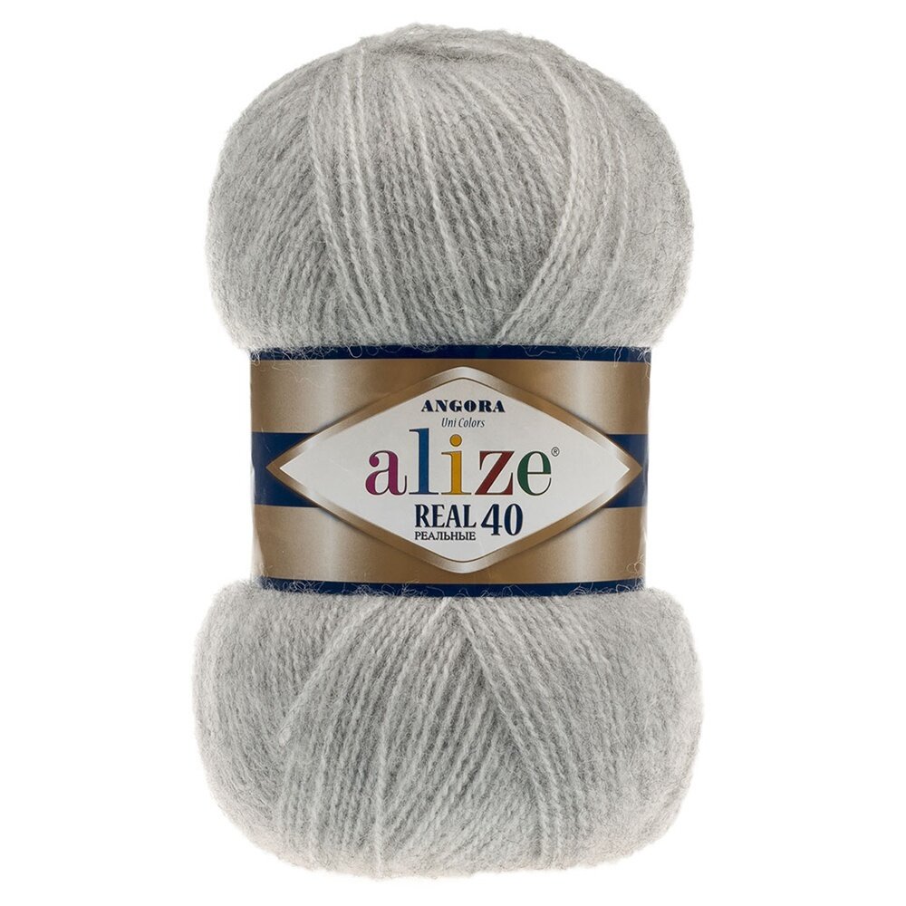 Пряжа ALIZE Angora Real 40, 40% шерсть, 60% акрил, 480 м, серый меланж (ANG. REAL.40.614)