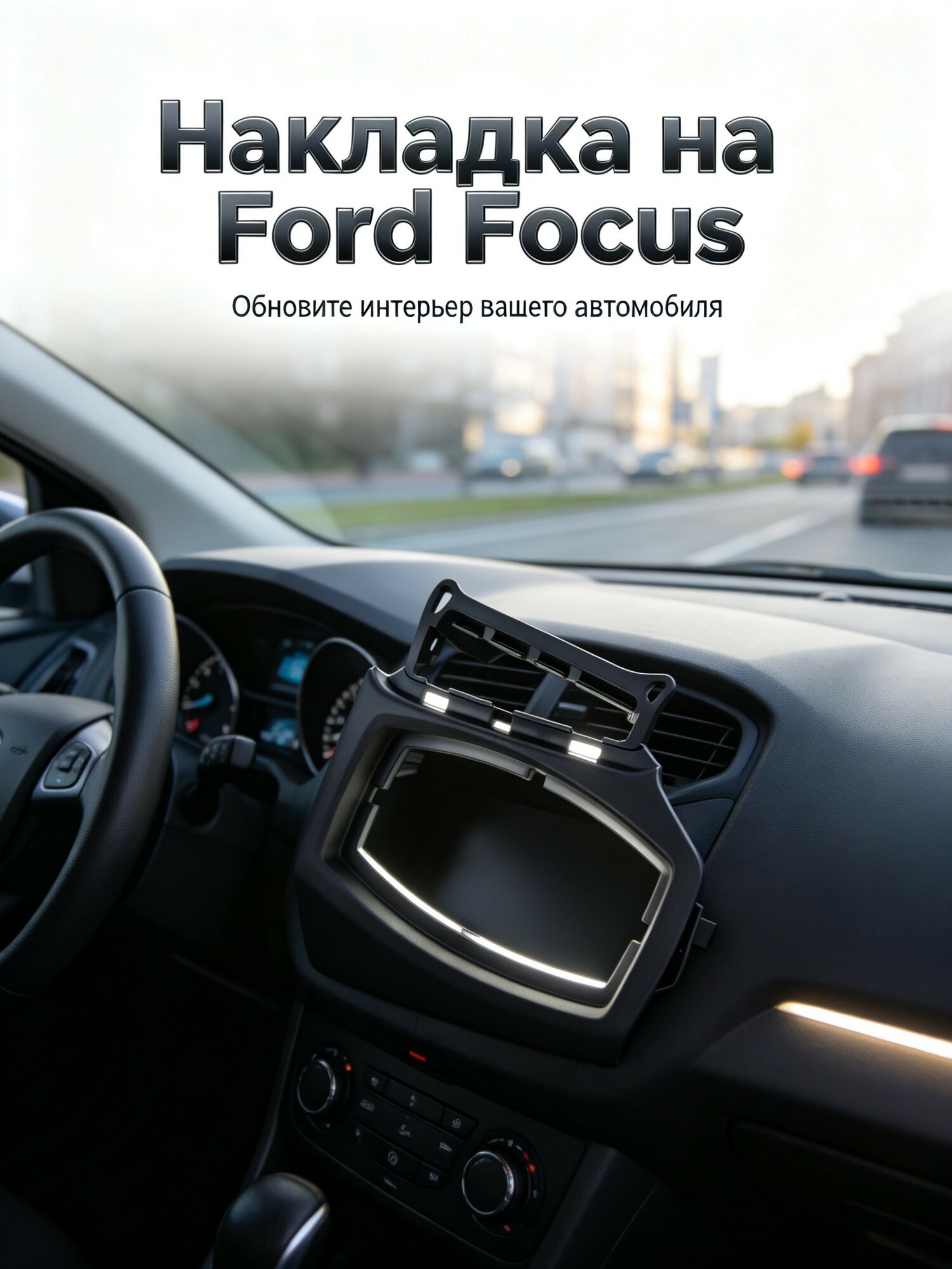 Накладка на рамку переключателя фар для Ford Focus 2012-2014, черная ABS декоративная крышка для защиты и улучшения интерьера автомобиля