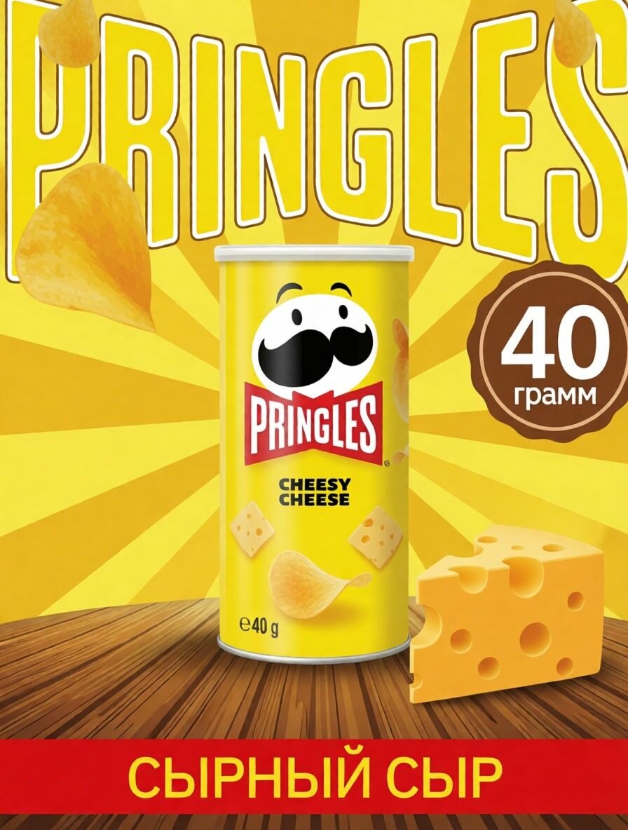 Картофельные чипсы Pringles Сырный сыр, 40гр