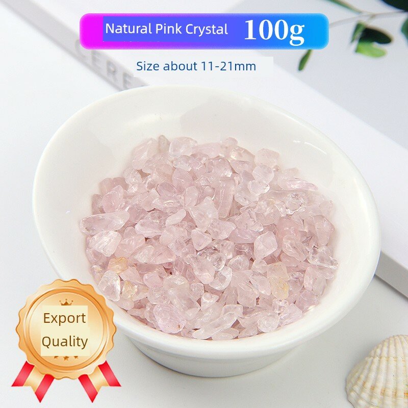 Розовый кристалл для аквариума, 100 г, натуральный декоративный гравий для аквариума с боути