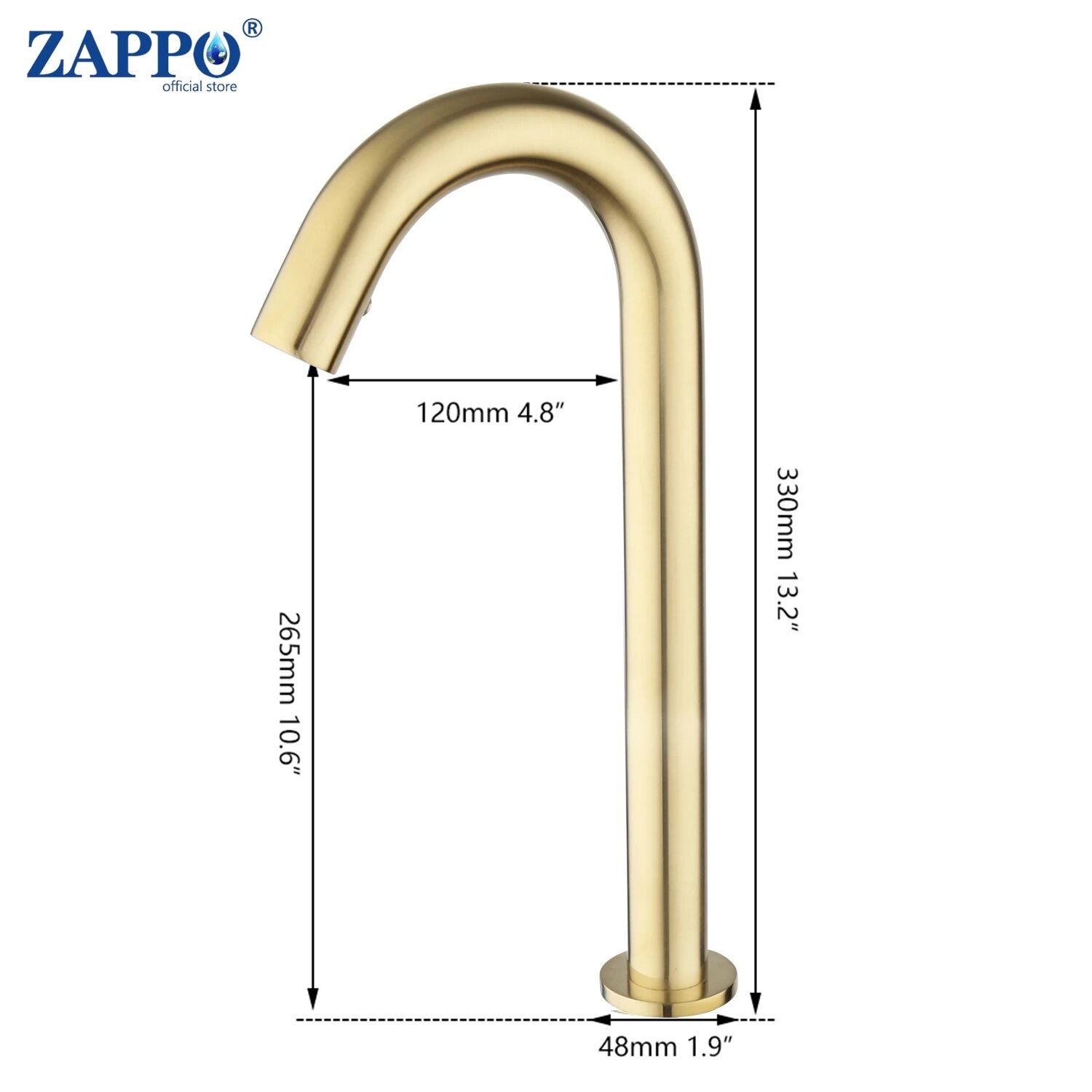 Автоматический сенсорный кран ZAPPO Nickel Brush с электронным датчиком, бесконтактный кран, бесконтактный кран для ванной, кран для сосуда, смесительный кран, 33 см