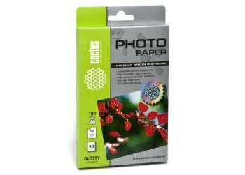 Фотобумага CACTUS 10х15, 180 г/м2, 50 л, глянцевая, для струйной печати (CS-GA618050)