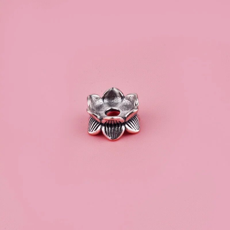 Серебряная подвеска лотос, цвет Retro Medium