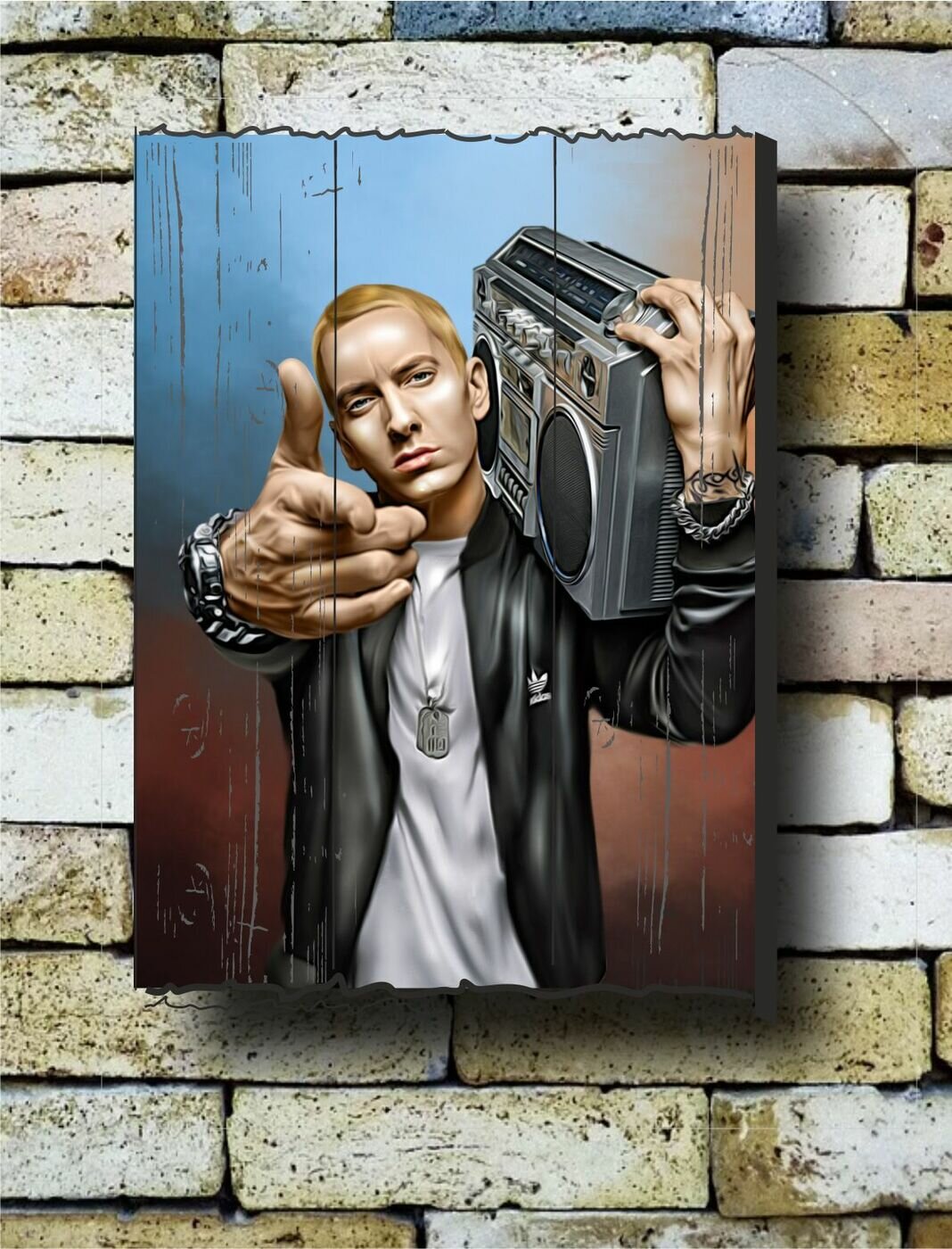 Картина на досках "Рэп. Рэпер. Рэперы. Эминем. Eminem 1"