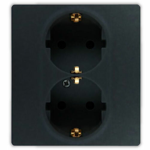 Legrand (Легранд) Розеточный блок без шторок цвета антрацит, Etika 672623