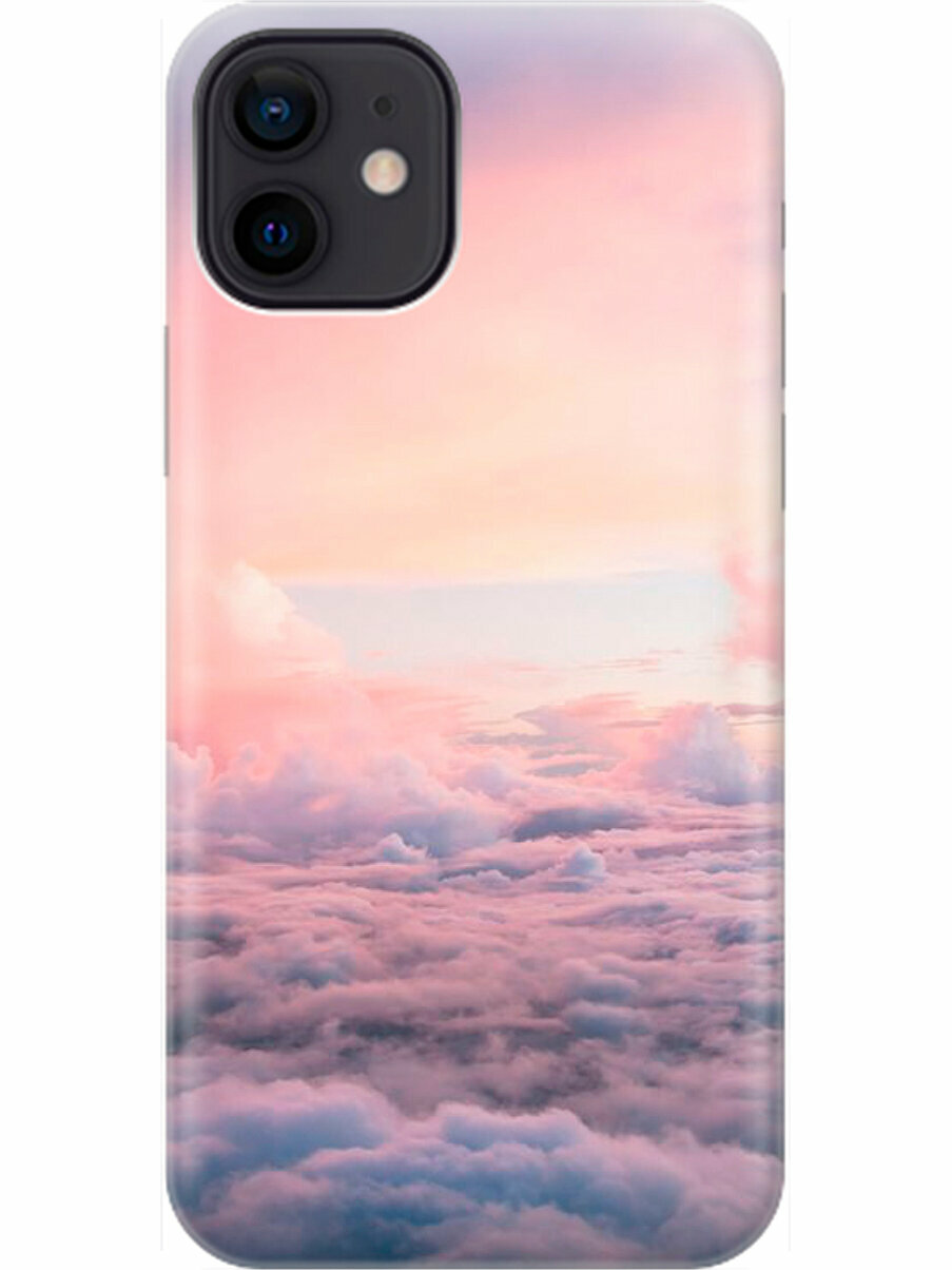 Силиконовый чехол на Apple iPhone 12 / 12 Pro / Эпл Айфон 12 / 12 Про с рисунком "Высоко над облаками"
