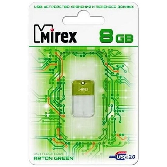 Флэш накопитель Mirex 8 Гб ARTON GREEN USB 2.0 (13600-FMUAGR08)