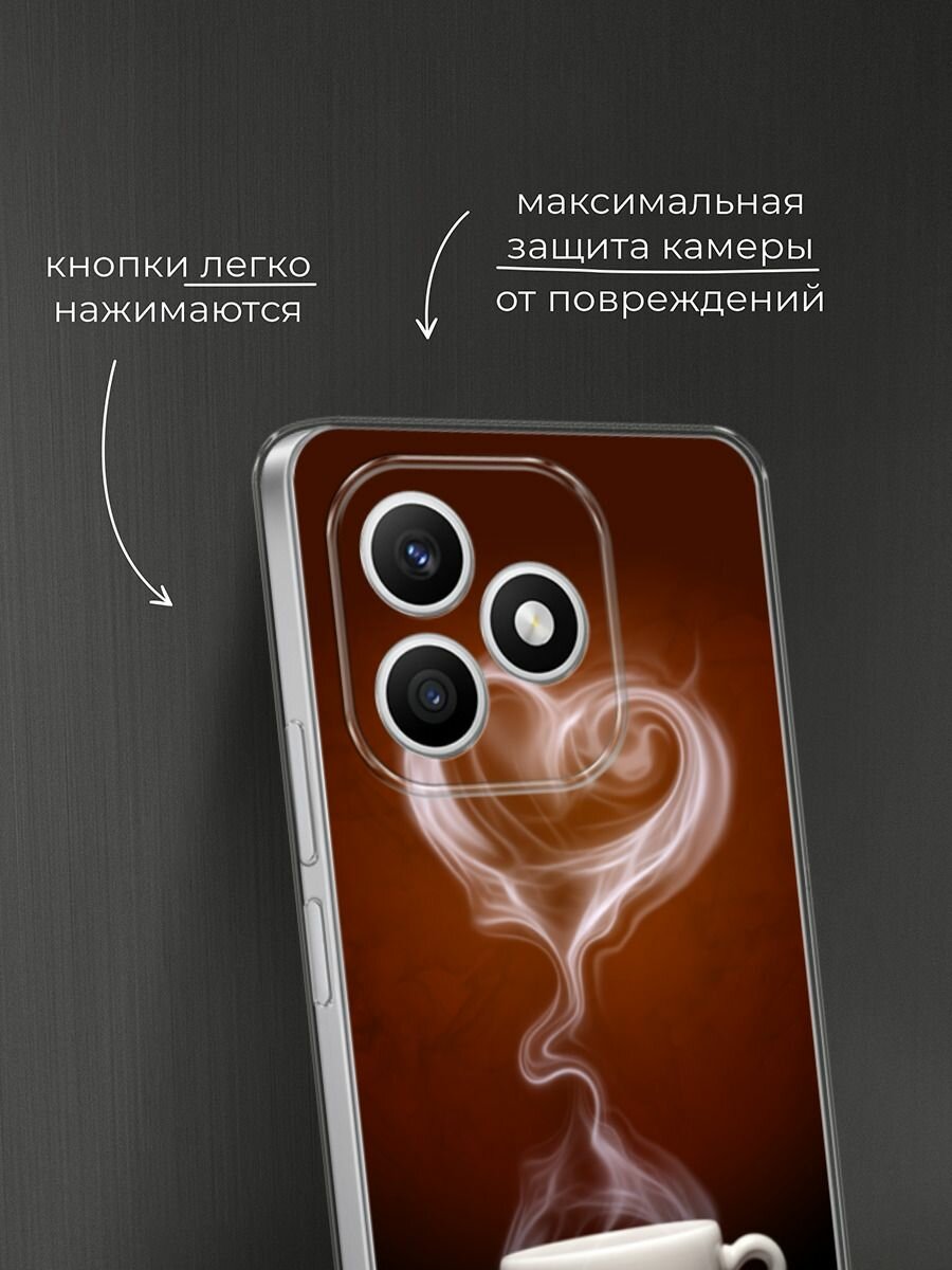 Силиконовый чехол на Honor X8d / Хонор X8d с принтом Кофейная любовь — фото 1