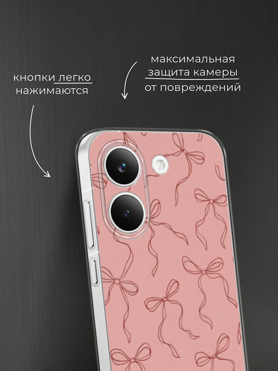 Чехол на Poco X8 Pro / Поко X8 Про с принтом Милые бантики паттерн — фото 1
