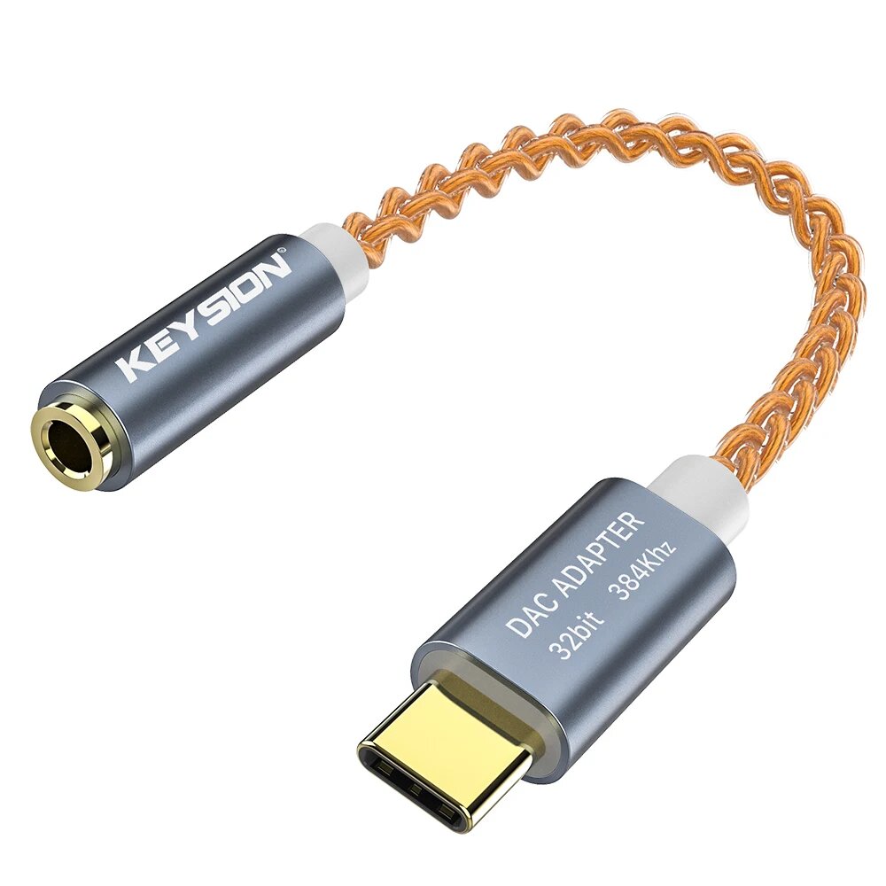 KEYSION DAC адаптер USB-C 32bit 384kHz, Dark gray